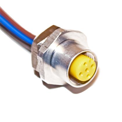 R4C08F003 - M12 Receptacle, 4-Position Female Straight to Open End, 18 ...