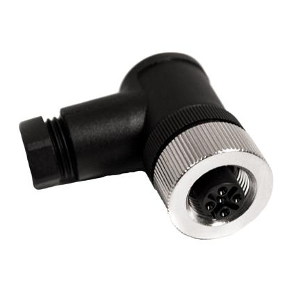 BU-12ZU24-PG9 - M12 Connector, 4-Position Female Right Angle, 18-22AWG ...